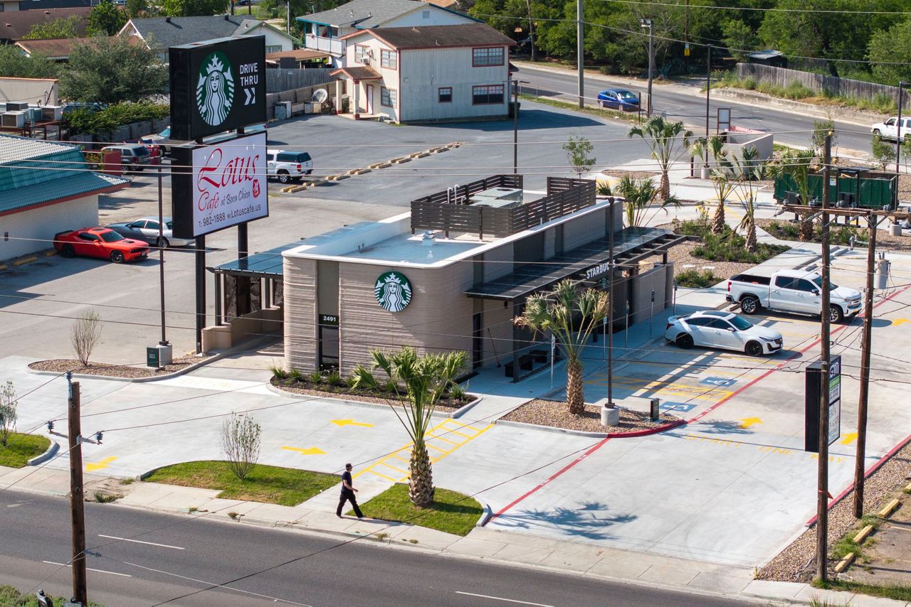 Starbucks' new drive-thru in Texas is the coffee giant's first 3D printed store in the US