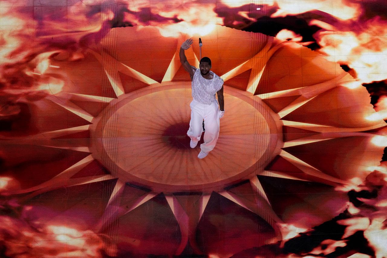 Review: Usher shines at star-studded 2024 Super Bowl halftime show