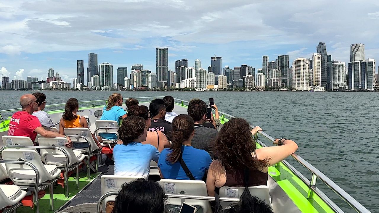 View Miami's skyline and celebrity homes on a speedboat