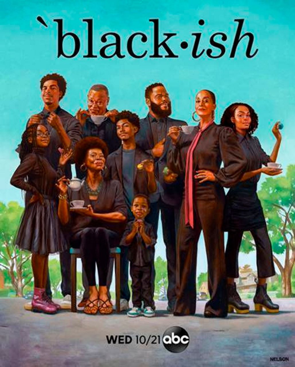 Johnsons are 'sipping tea' for 'black-ish' family portrait