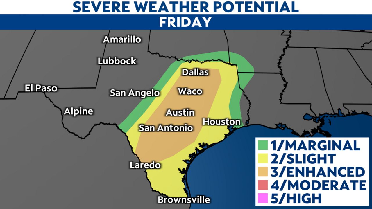 Severe storms possible through today