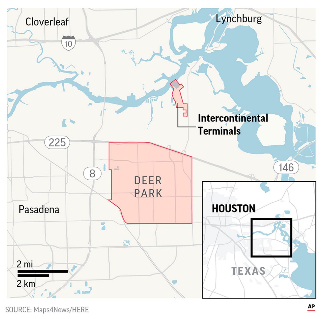 Elevated benzene levels near Texas petrochemicals facility