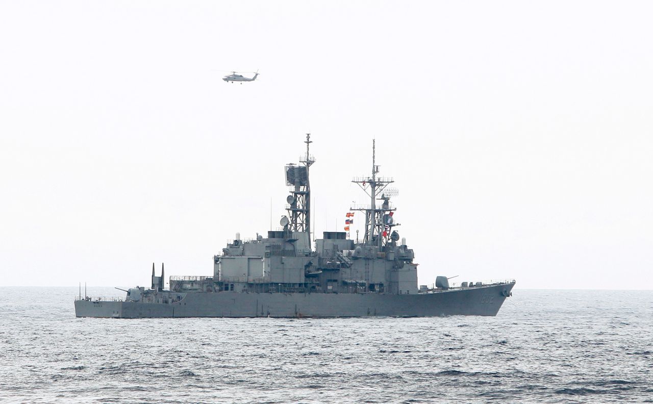 Taiwan leader inspects navy as China prepares drills