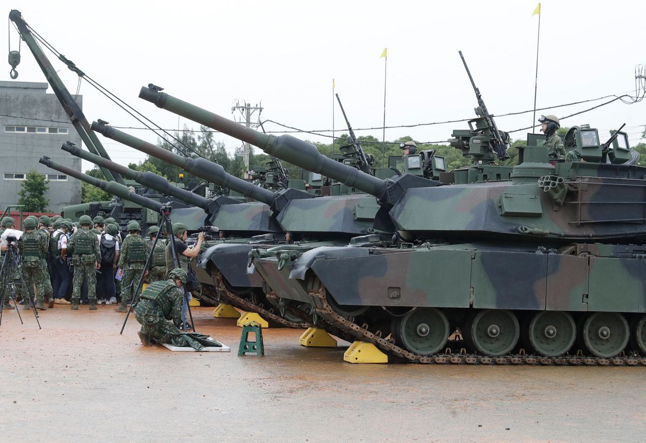 Taiwan's president watches live-fire drills with new US-made tanks