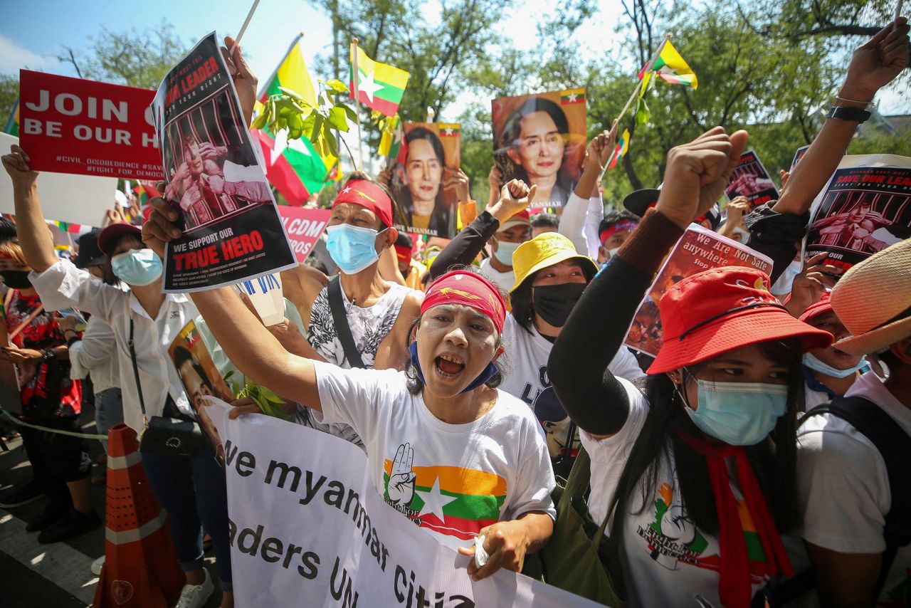 Myanmar police fire on protesters in ancient former capital