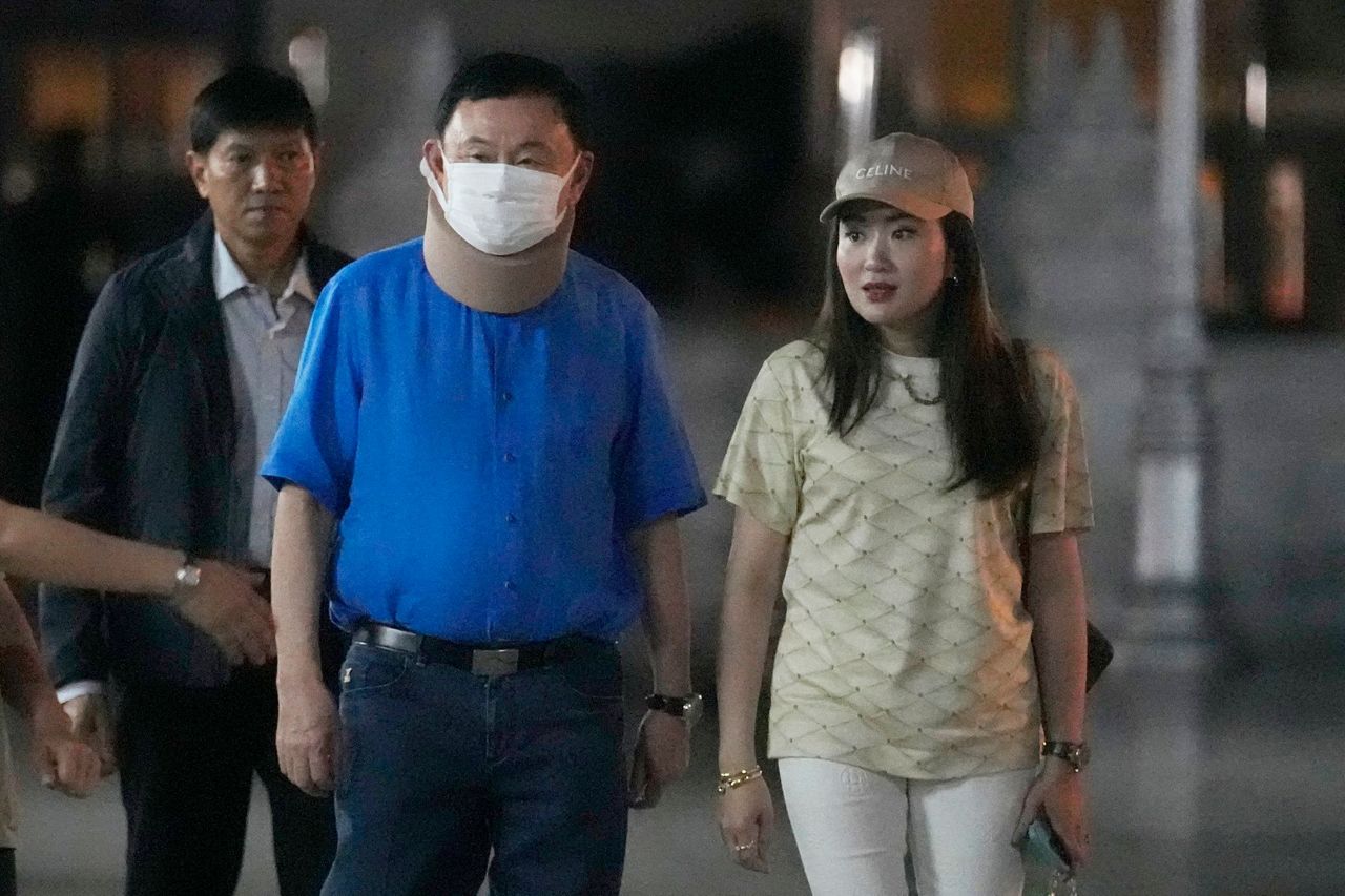 Former Thai leader Thaksin makes first public appearances after release from detention