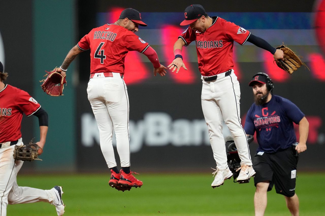 Guardians' David Fry carted off field after being hit in face by pitch while trying to bunt