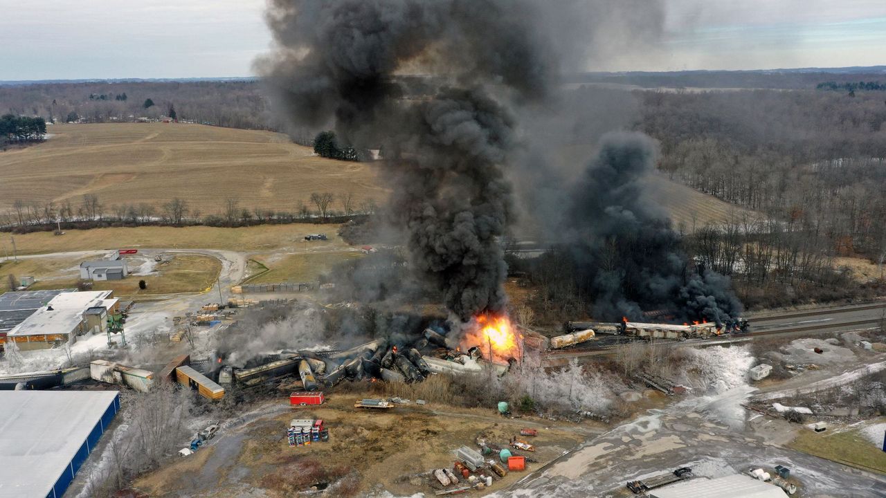 Ohio train derailment causes causes fire, home evacuations
