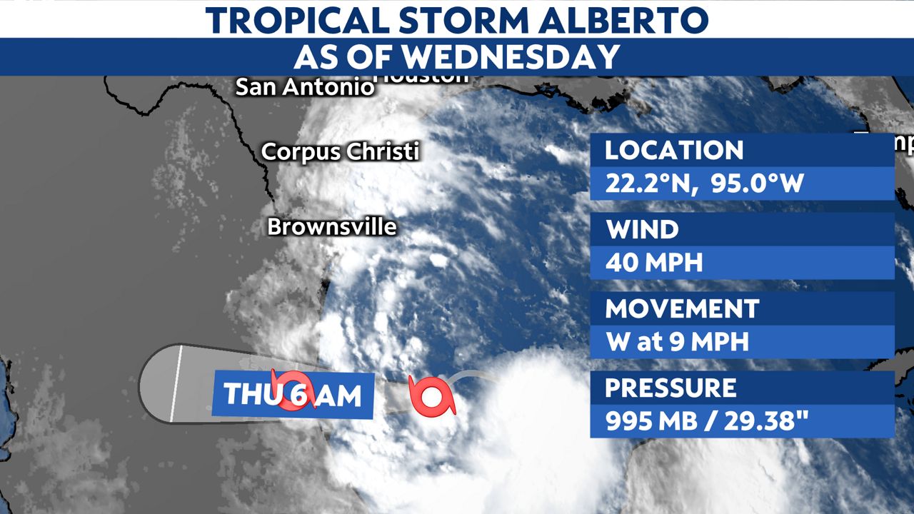 Tropical Storm Alberto brings heavy rain across south Texas
