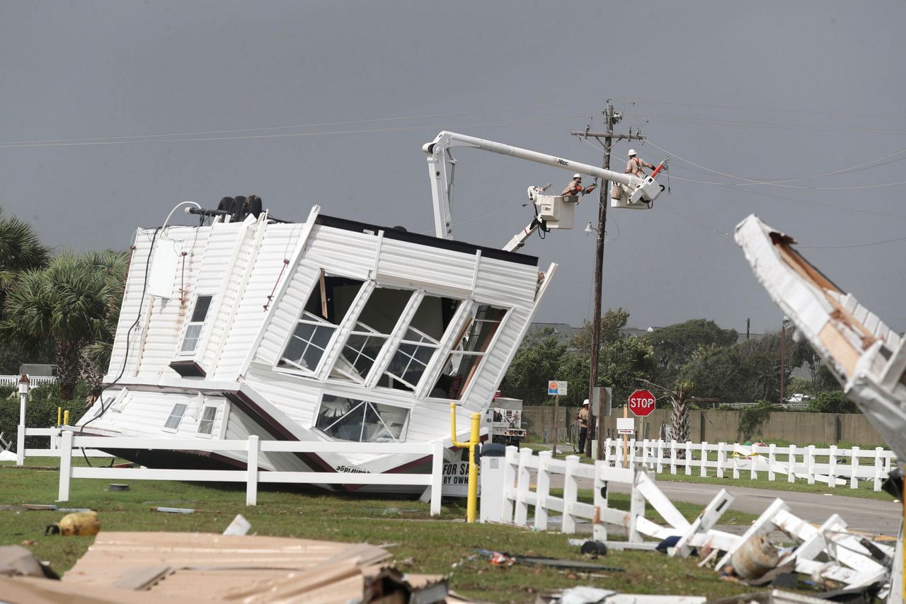 The Latest: High winds damage homes in South Carolina