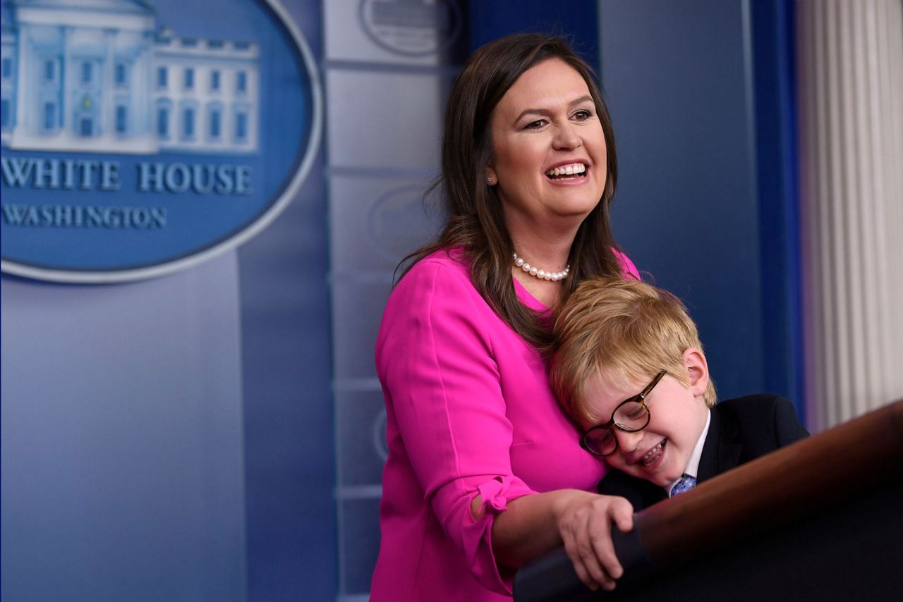 Sanders holds 1st press briefing since Feb. 28, but for kids