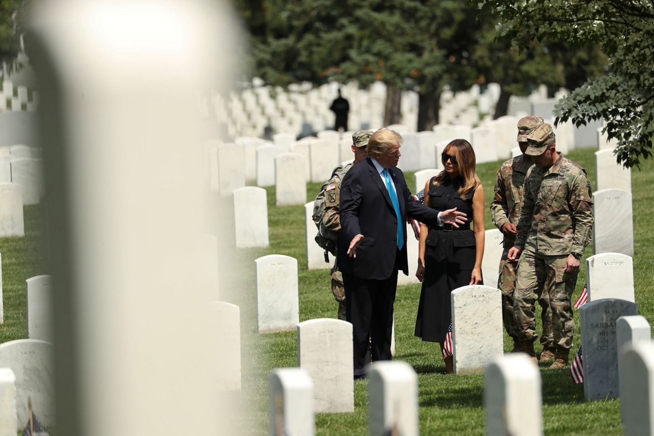 Trump visits Arlington National Cemetery before Memorial Day