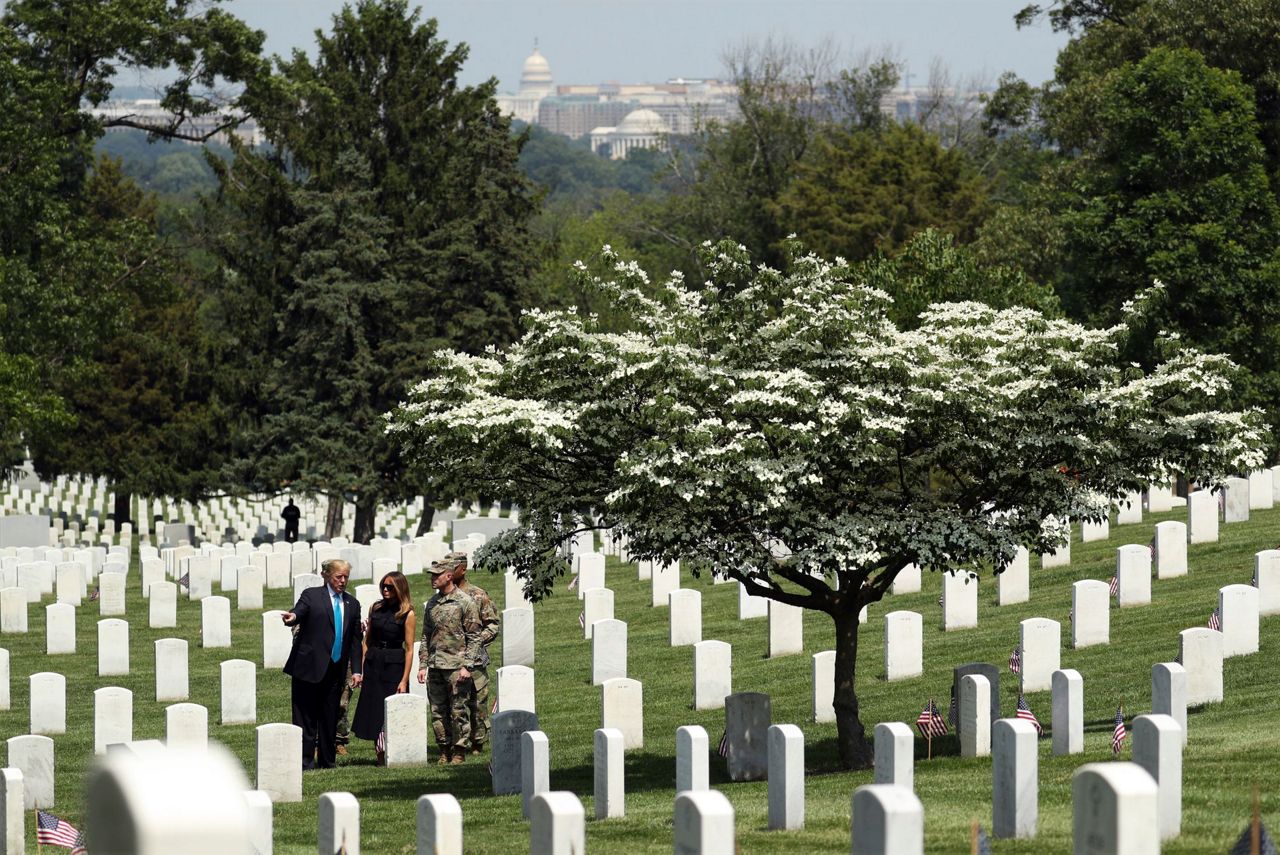 Trump visits Arlington National Cemetery before Memorial Day