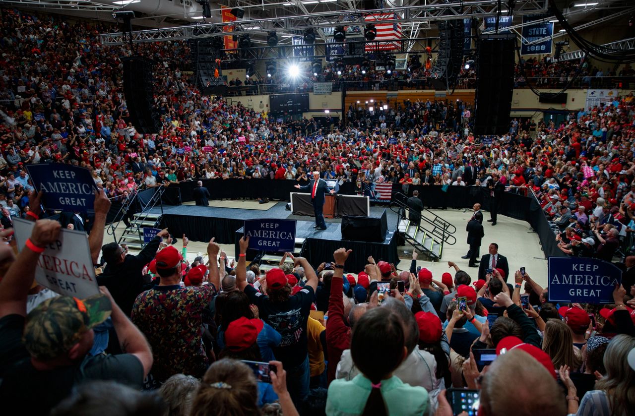 Trump is returning to campaign roots at rally in Indiana
