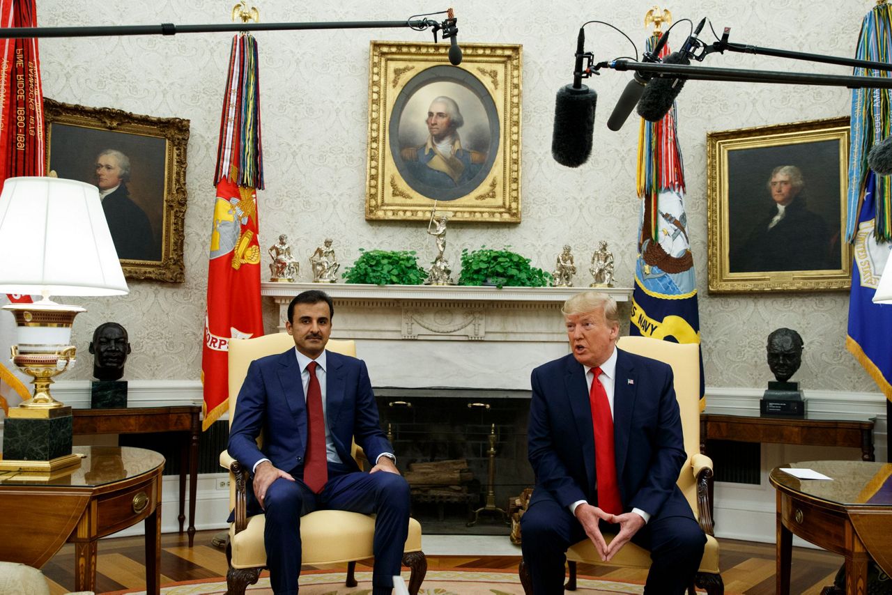 Trump, emir of Qatar meet for talks
