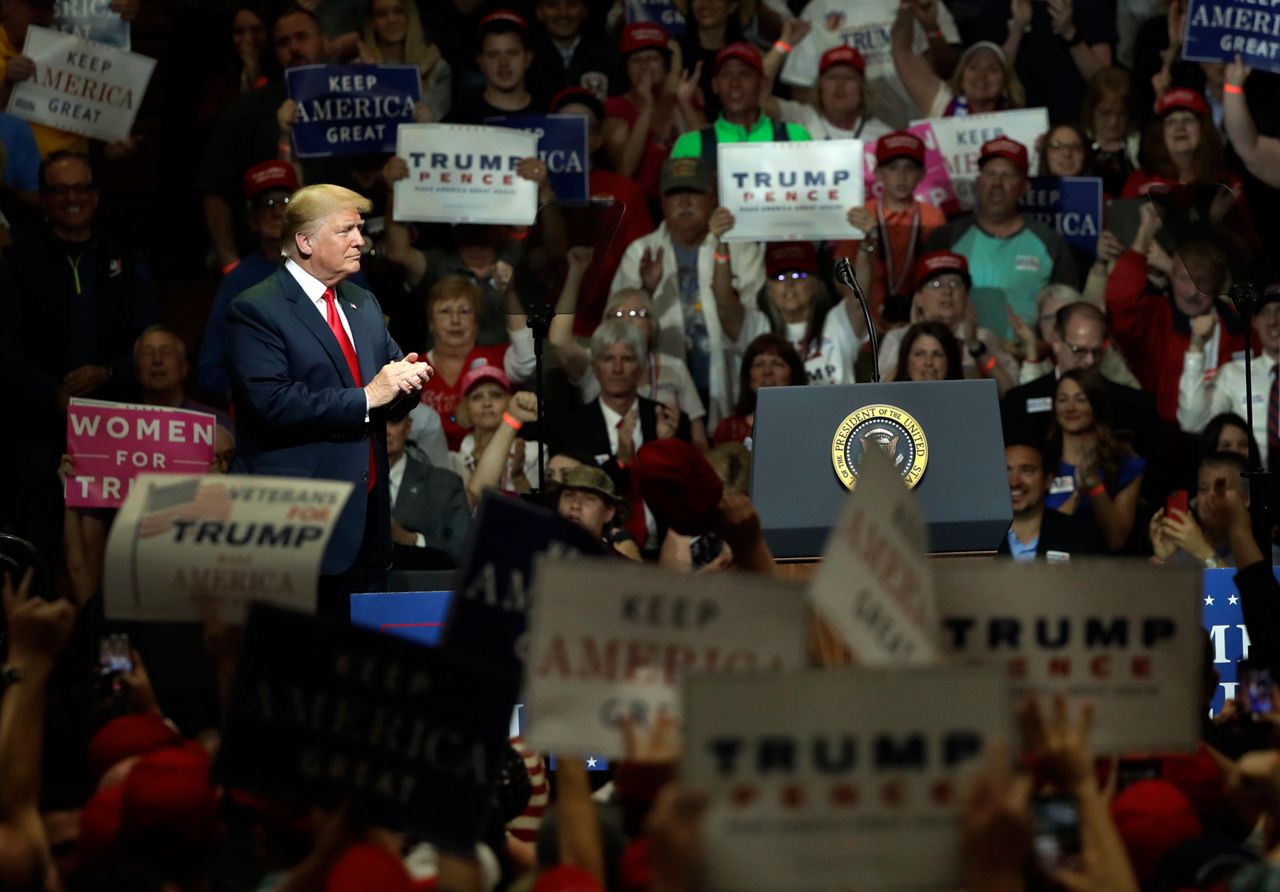Trump is returning to campaign roots at rally in Indiana