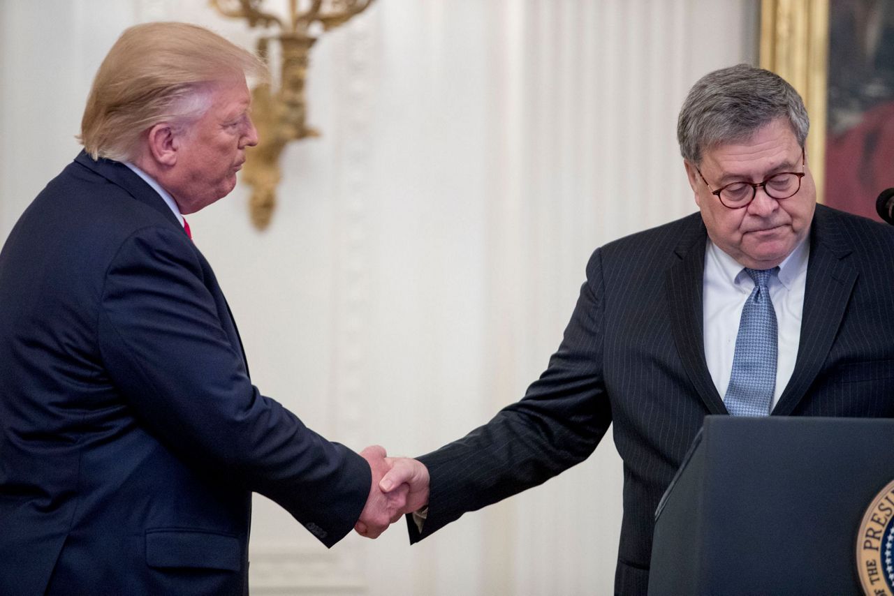 Barr in familiar role, thrust by Trump into political fray
