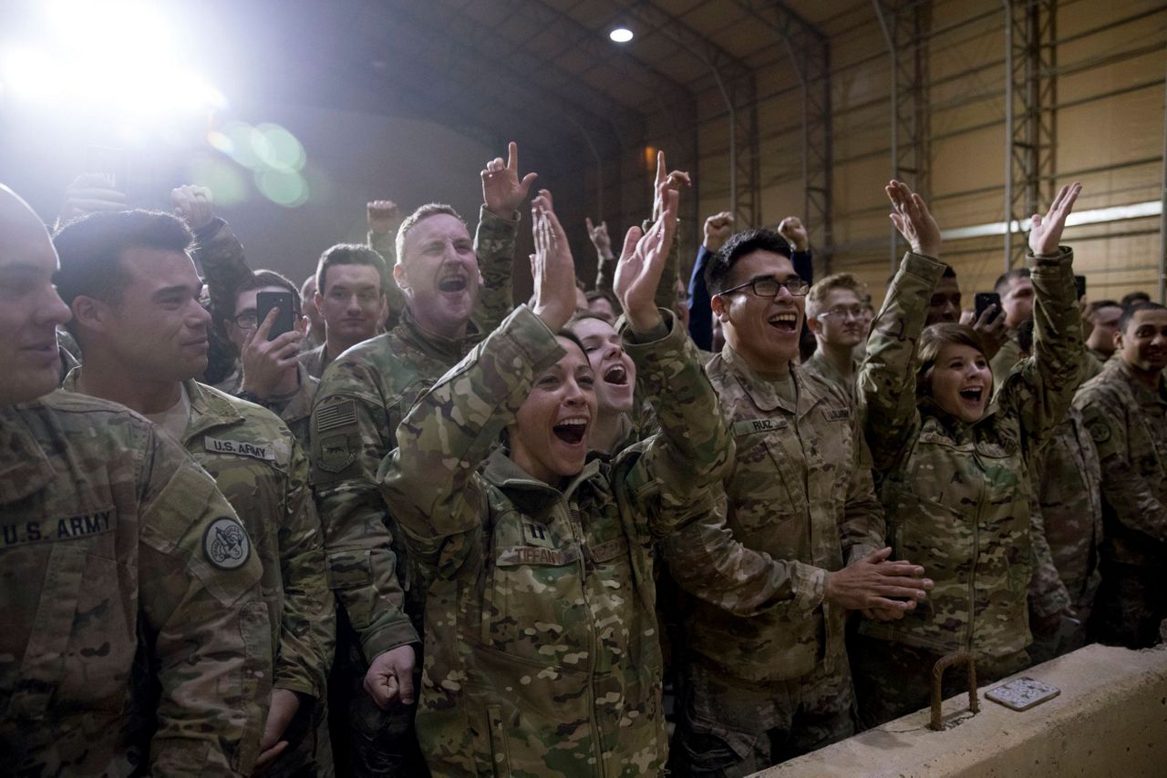 Trump in Iraq on first visit to troops in troubled region
