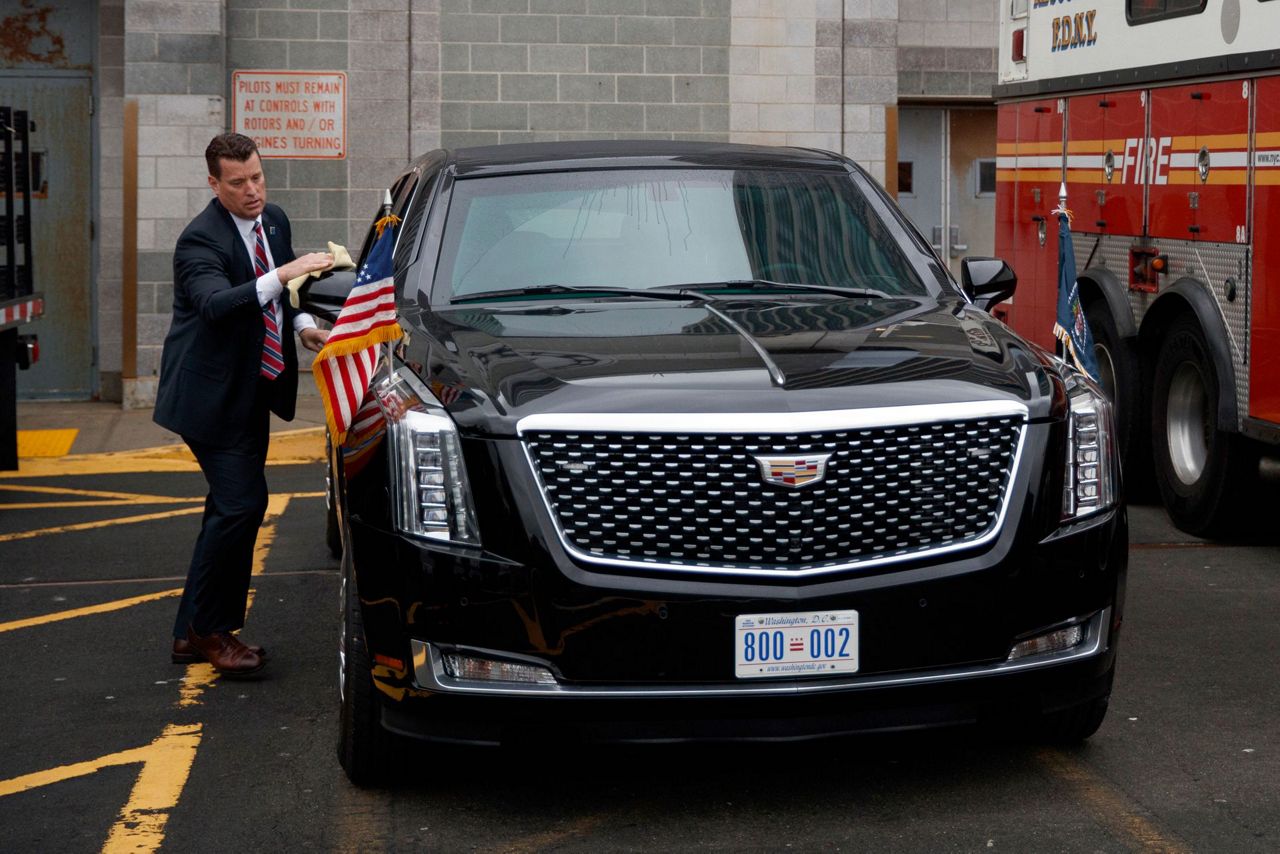 Trump riding in sleeker version of 'Beast' presidential limo