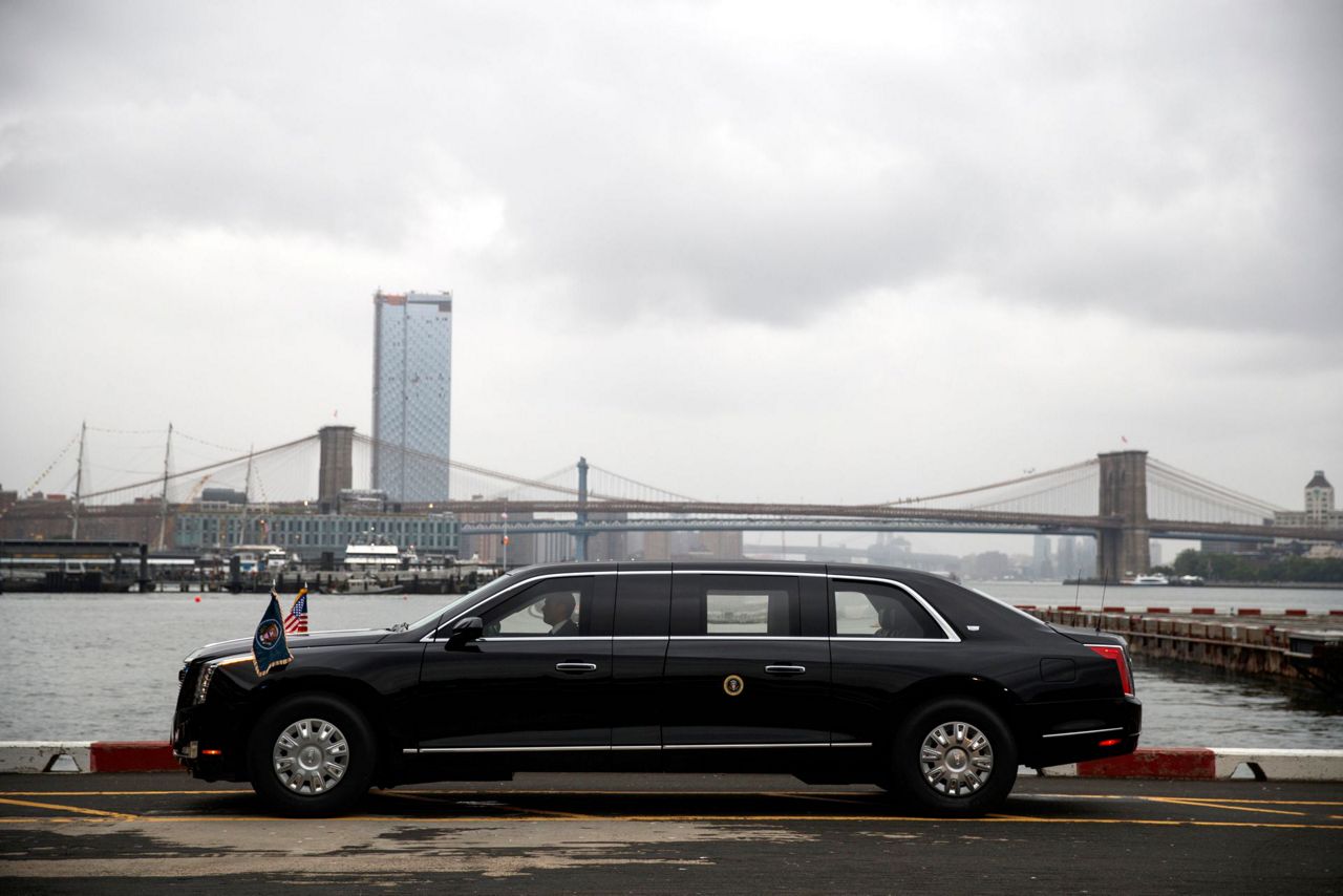 Trump riding in sleeker version of 'Beast' presidential limo