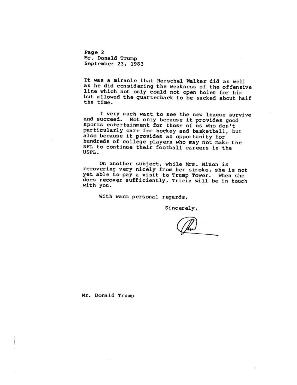 Dear Donald, Dear Mr. President: A Trump-Nixon '80s tale