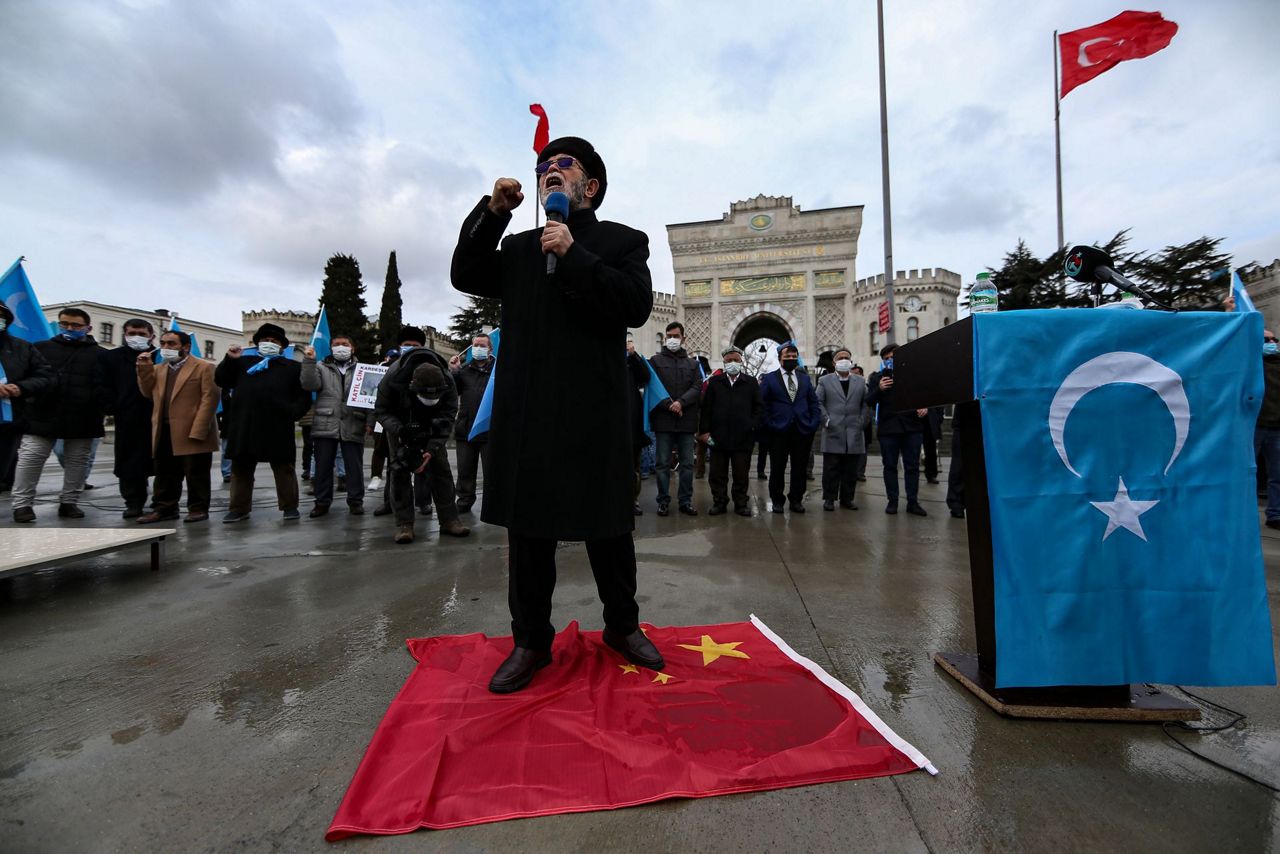 Uyghurs in Turkey protest Chinese foreign minister's visit