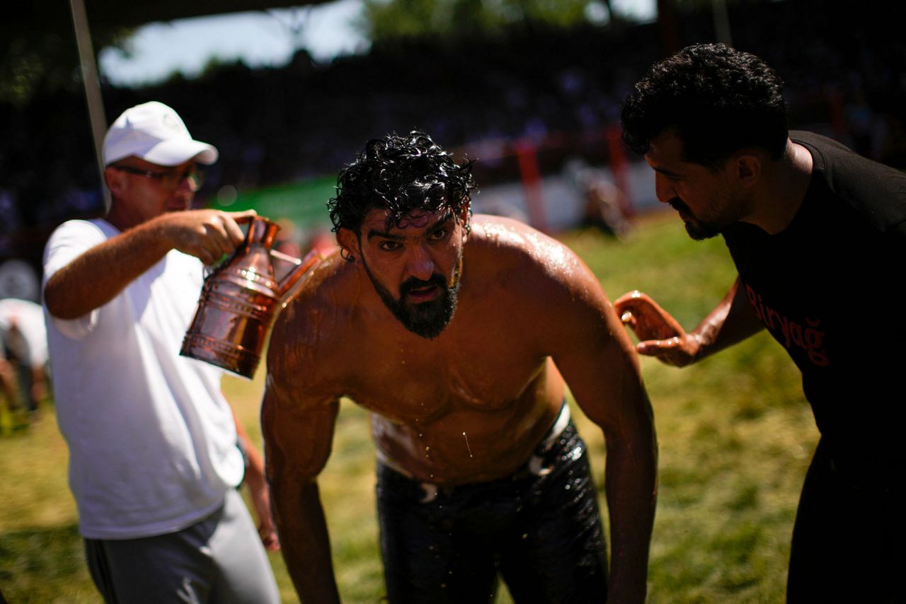 Oil wrestlers seek glory in Turkey's centuries-old contest