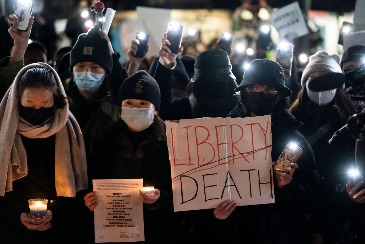 Harvard students show solidarity with Chinese protesters