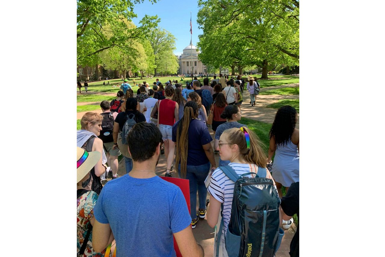 UNC students protest decision to ban 'Cop City' activist