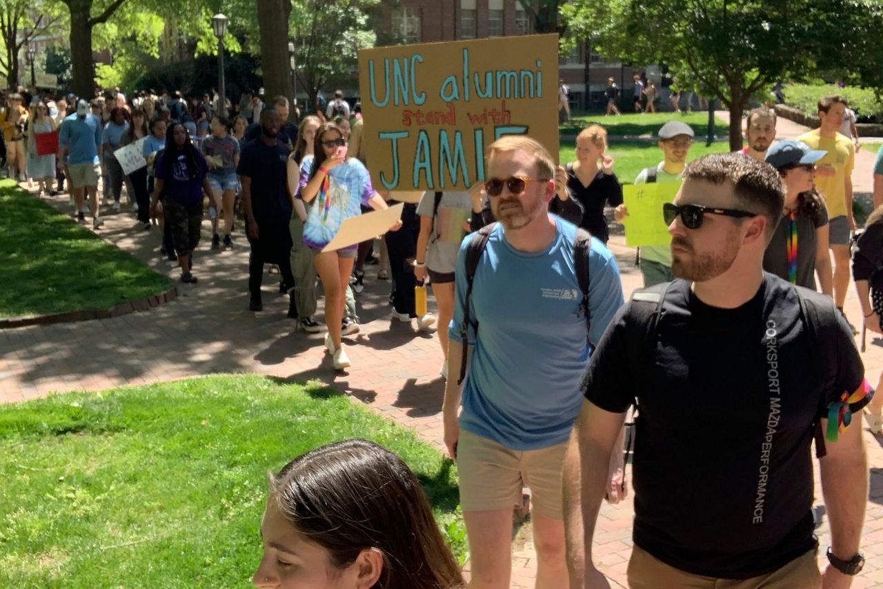 UNC students protest decision to ban 'Cop City' activist