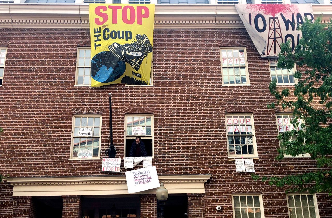 Activists vow to stay inside the Venezuelan embassy