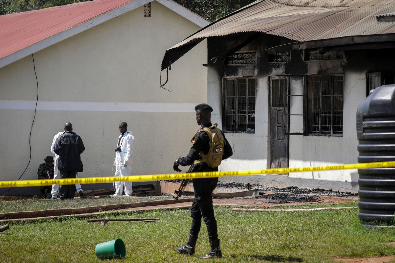 Police say 11, including kids, killed in Uganda school fire