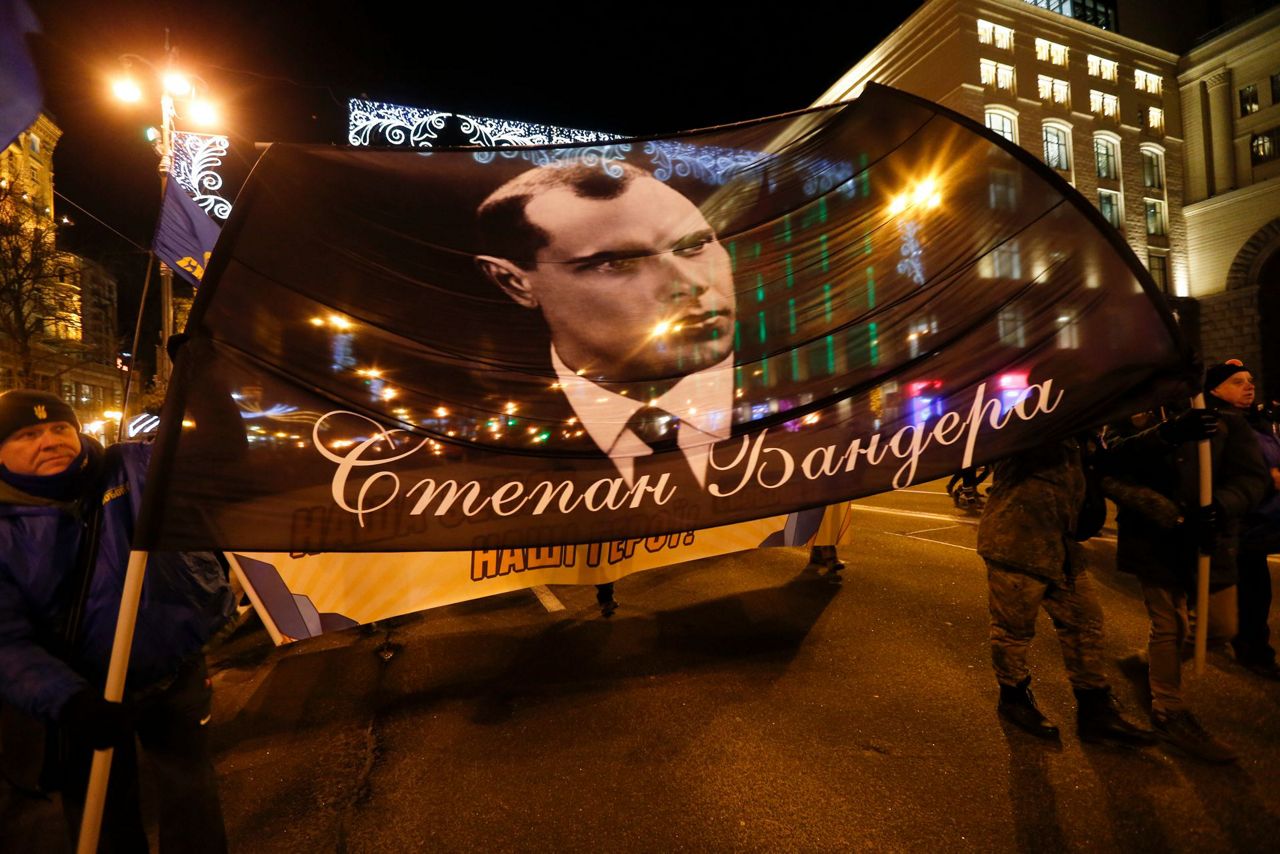 Torchlight parade in Kyiv honors Nazi-linked nationalist