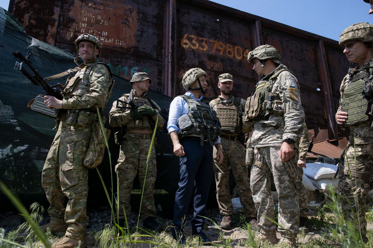 New Ukrainian President Zelenskiy visits eastern war zone