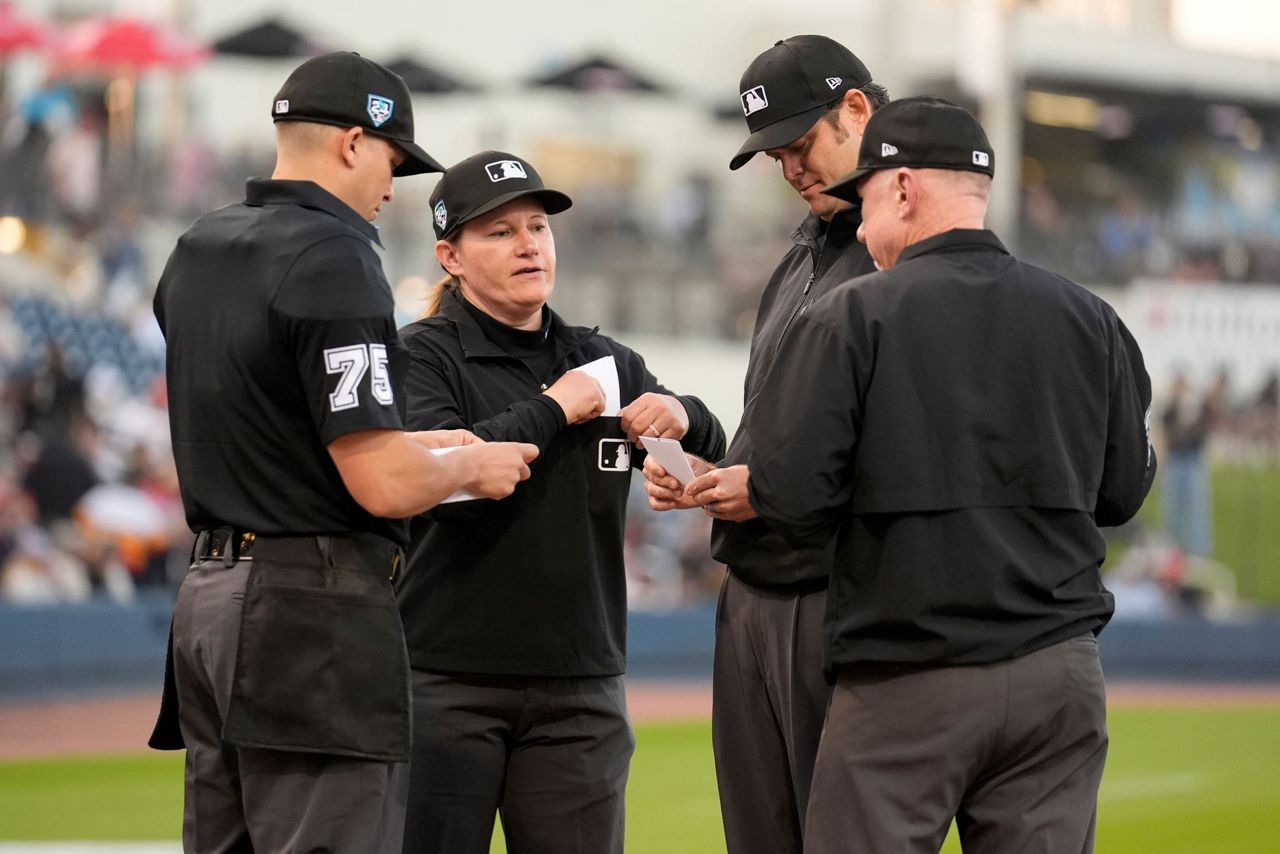 Jen Pawol becomes the first woman to umpire a spring training game ...