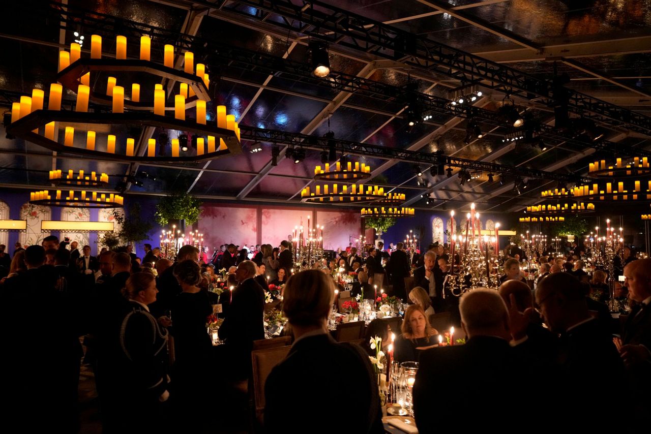 Tent, tables ready for White House state dinner for France