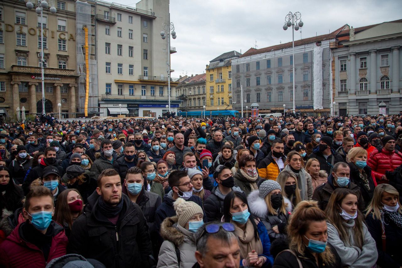 Thousands rally in Croatia as pandemic rules hurt businesses