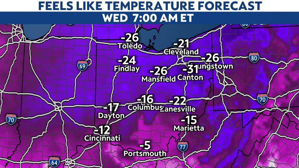 Extreme Cold Warning for northern Ohio