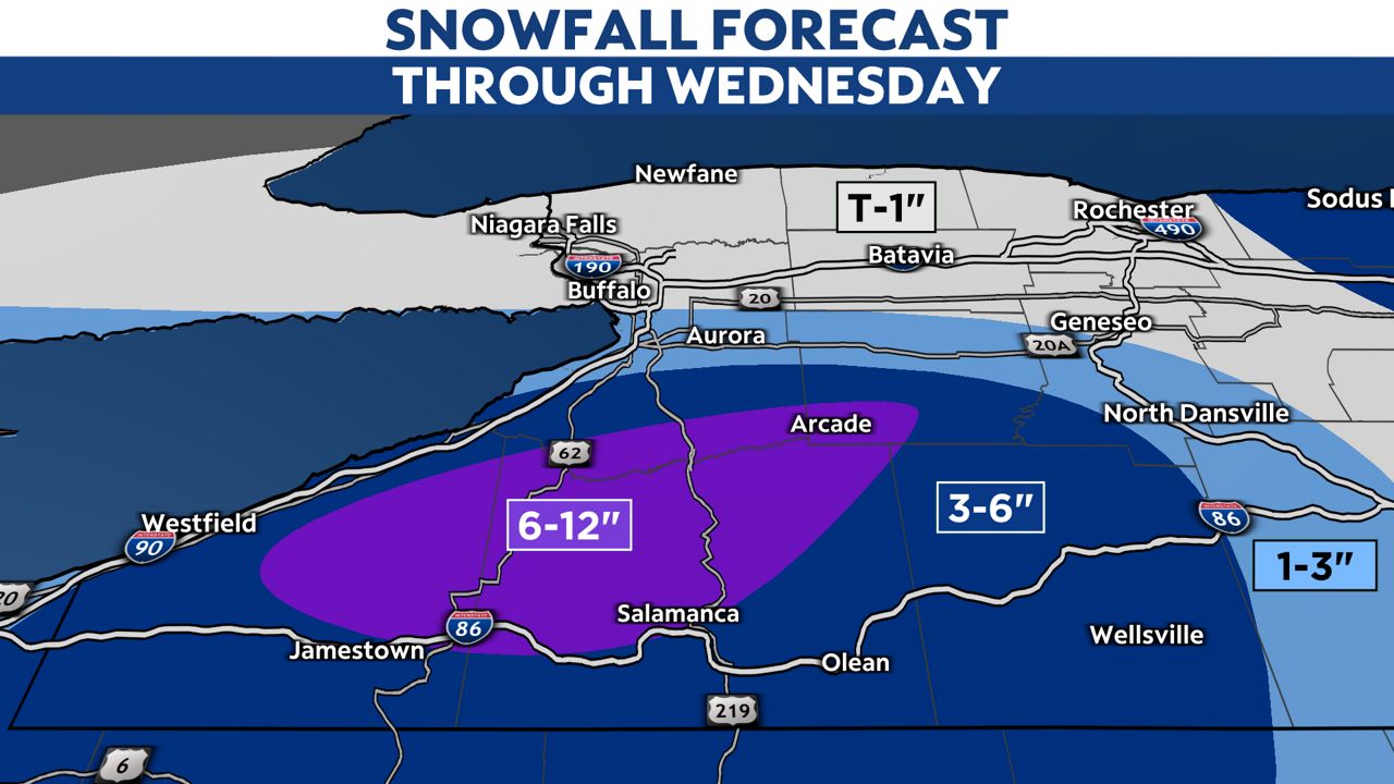 Lake-effect snow impacts Western and Central New York