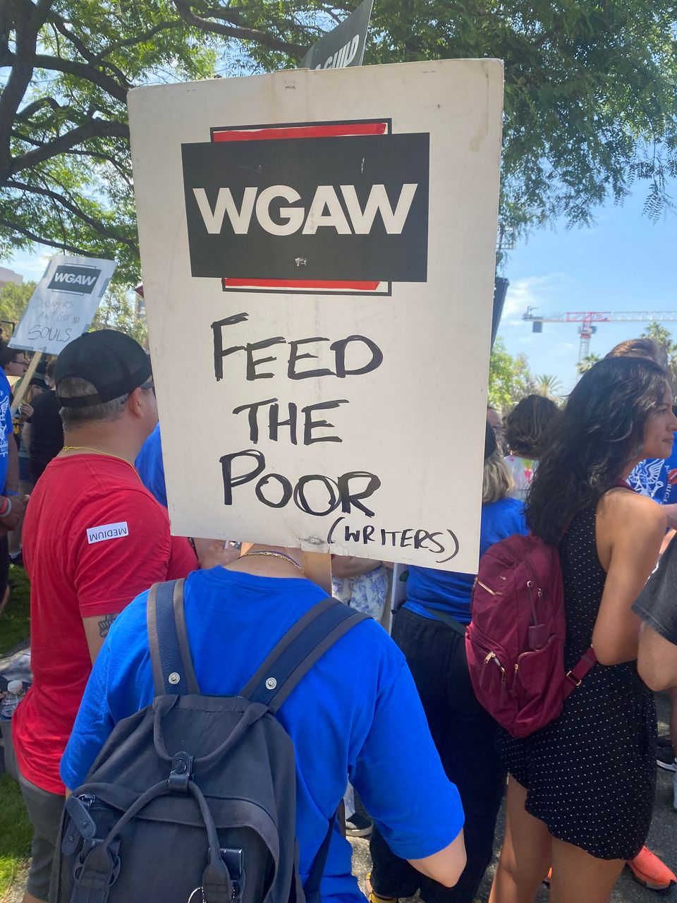Writers Guild rally in LA draws thousands of supporters