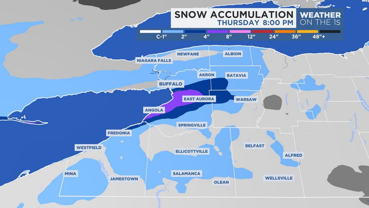 Bands of locally heavy lake-effect snow linger Thursday