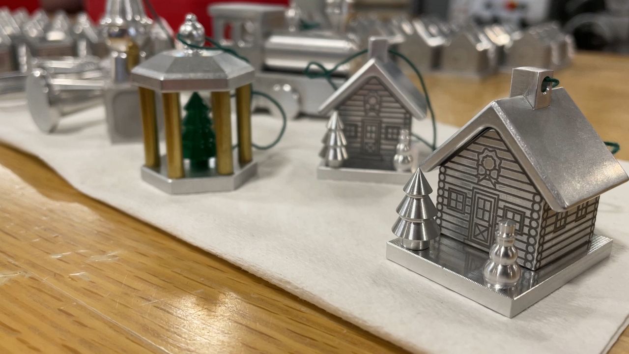 Worcester Tech students craft holiday ornaments