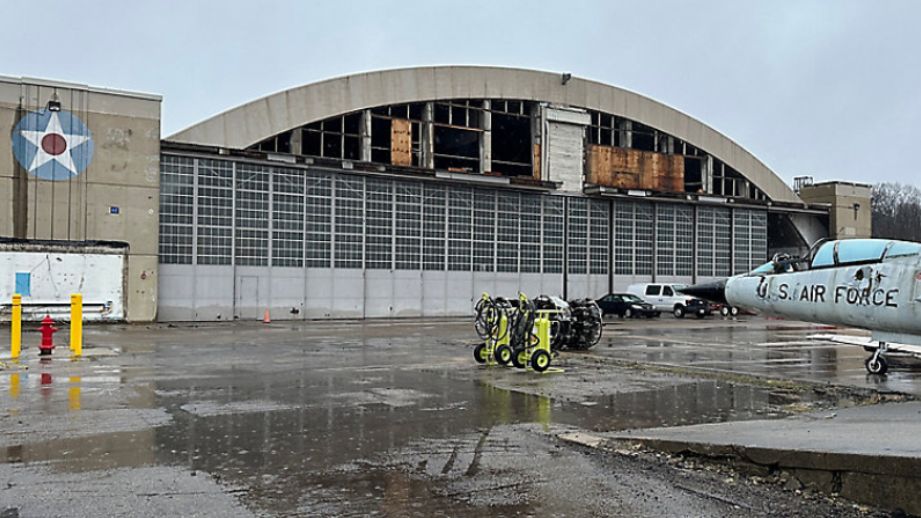 Repair work continues on storm damaged building on WPAFB