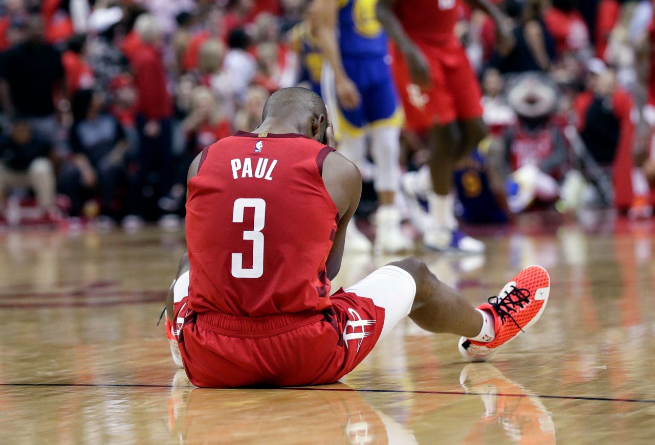 Curry, short-handed Warriors knock out Rockets in Game 6