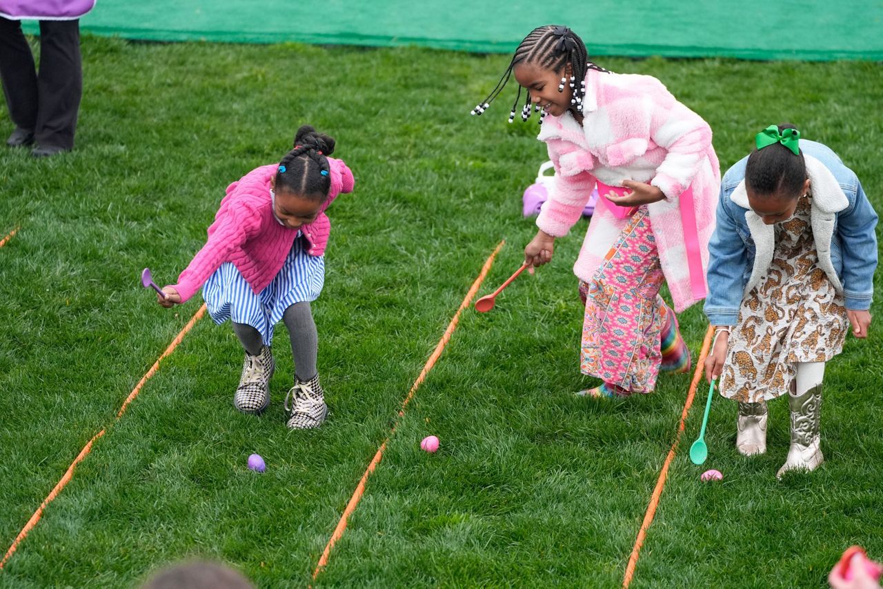 White House Easter egg roll drawing a huge crowd after storm-delayed start