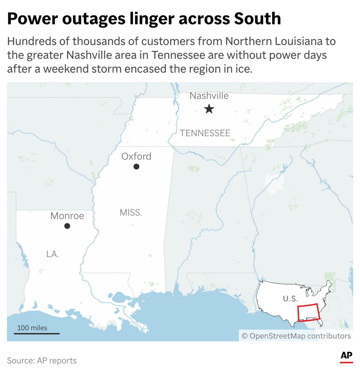 Icy highways leave drivers stuck in Mississippi as freezing US ...