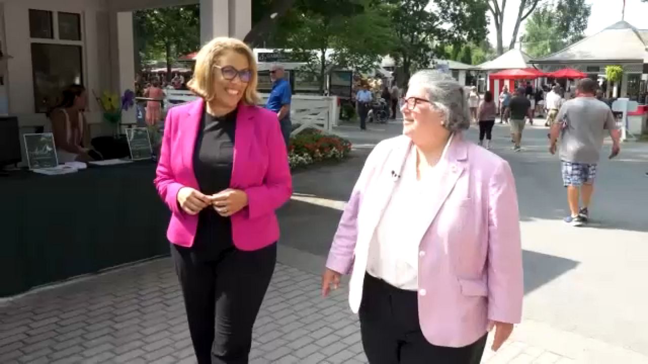 Walking the Saratoga Race Course grounds with Carrie Woerner