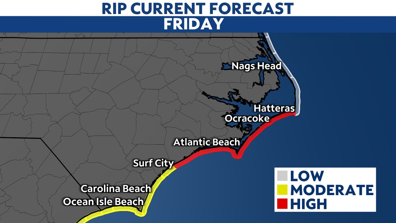 Danger for rip currents leading into the 4th of July weekend