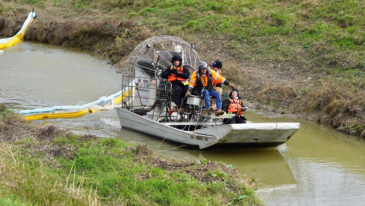 Cleaning contaminated water runoff after plane crash