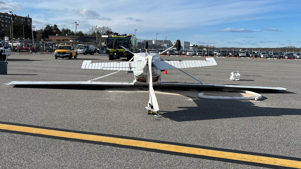 High winds flip small plane at Portland Jetport